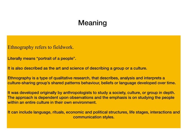 Ethnography | PPT