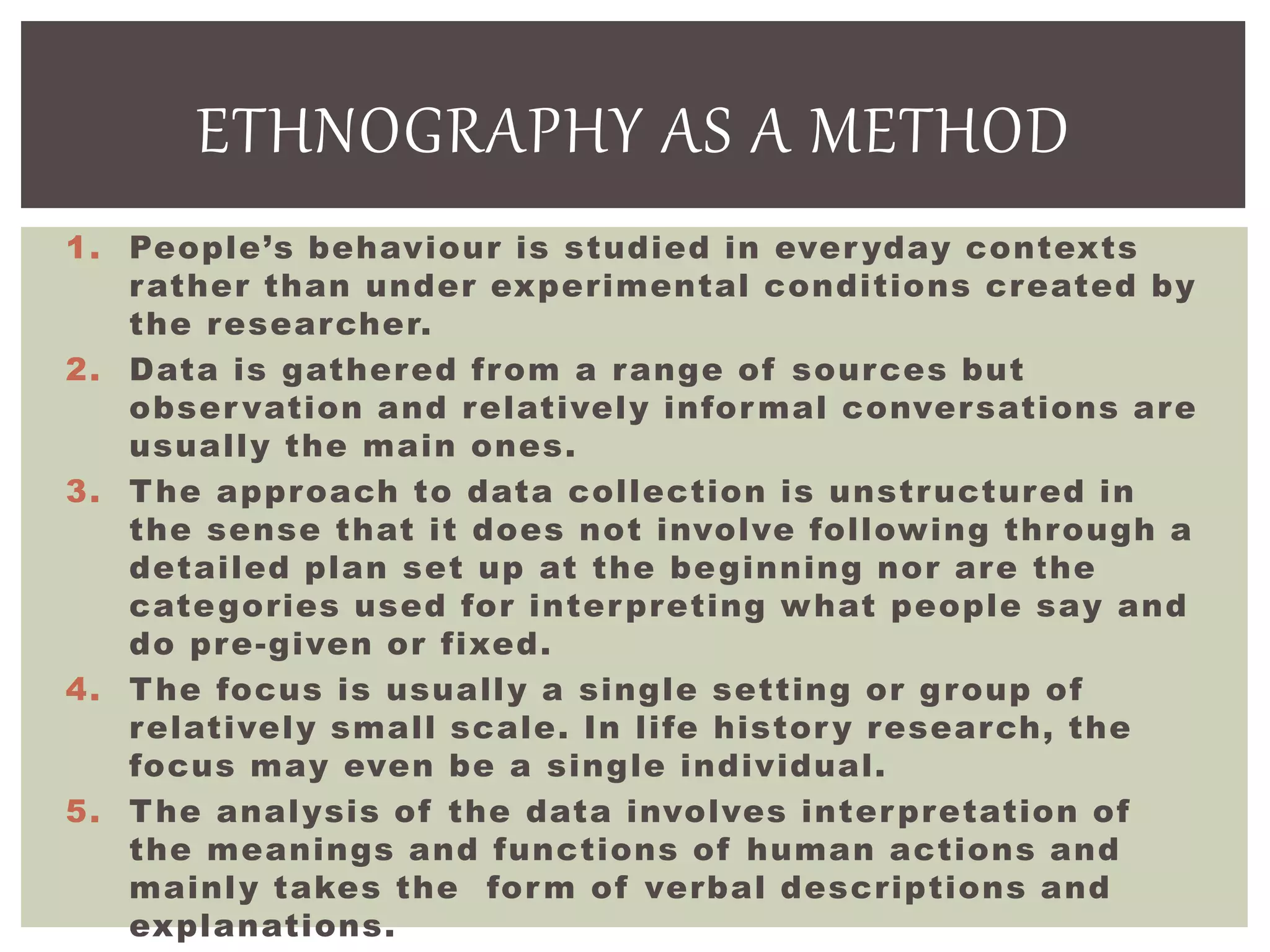 Ethnography - Ethnographic Research | PPTX | Science