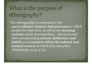 Ethnography | PDF