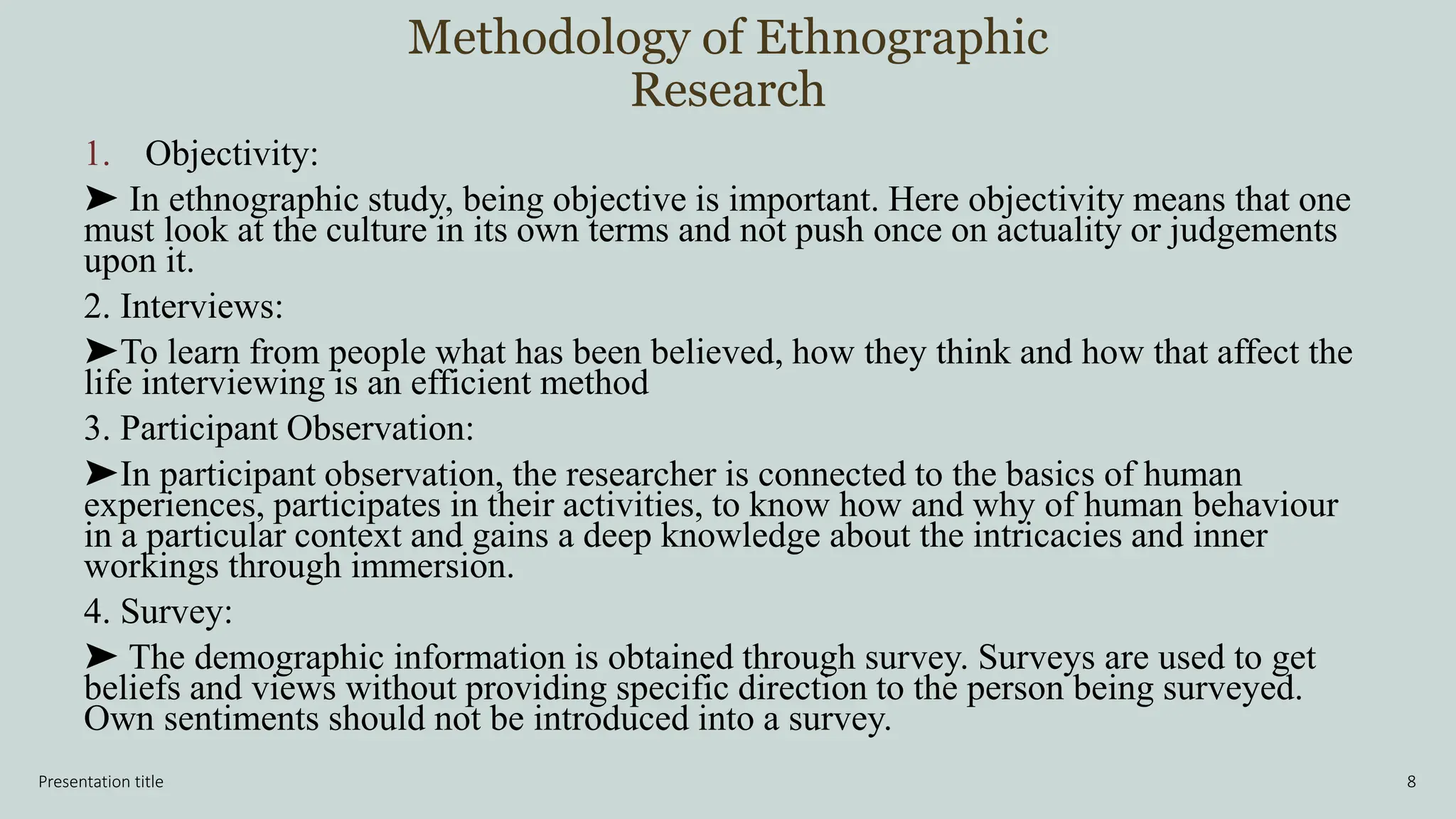 ETHNOGRAPHY. presentation for advanced classroom action research | PPTX