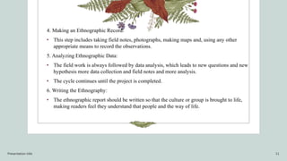 ETHNOGRAPHY. presentation for advanced classroom action research | PPT