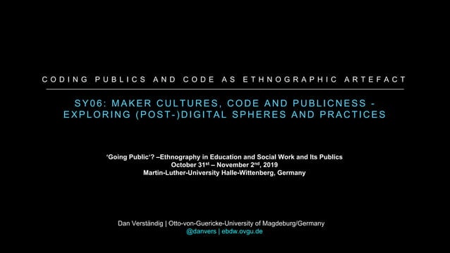 Coding publics and code as ethnographic artefact | PDF