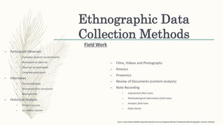 Ethnography and community development | PPT | Free Download