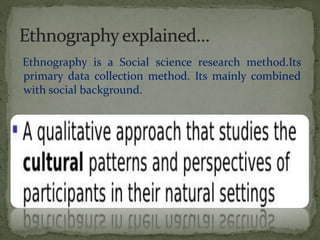 Ethnography Research | PPTX