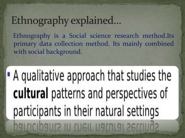 Ethnography Research | PPTX