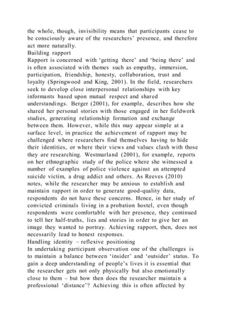 Ethnography is a qualitative research method that seeks to underst | DOCX