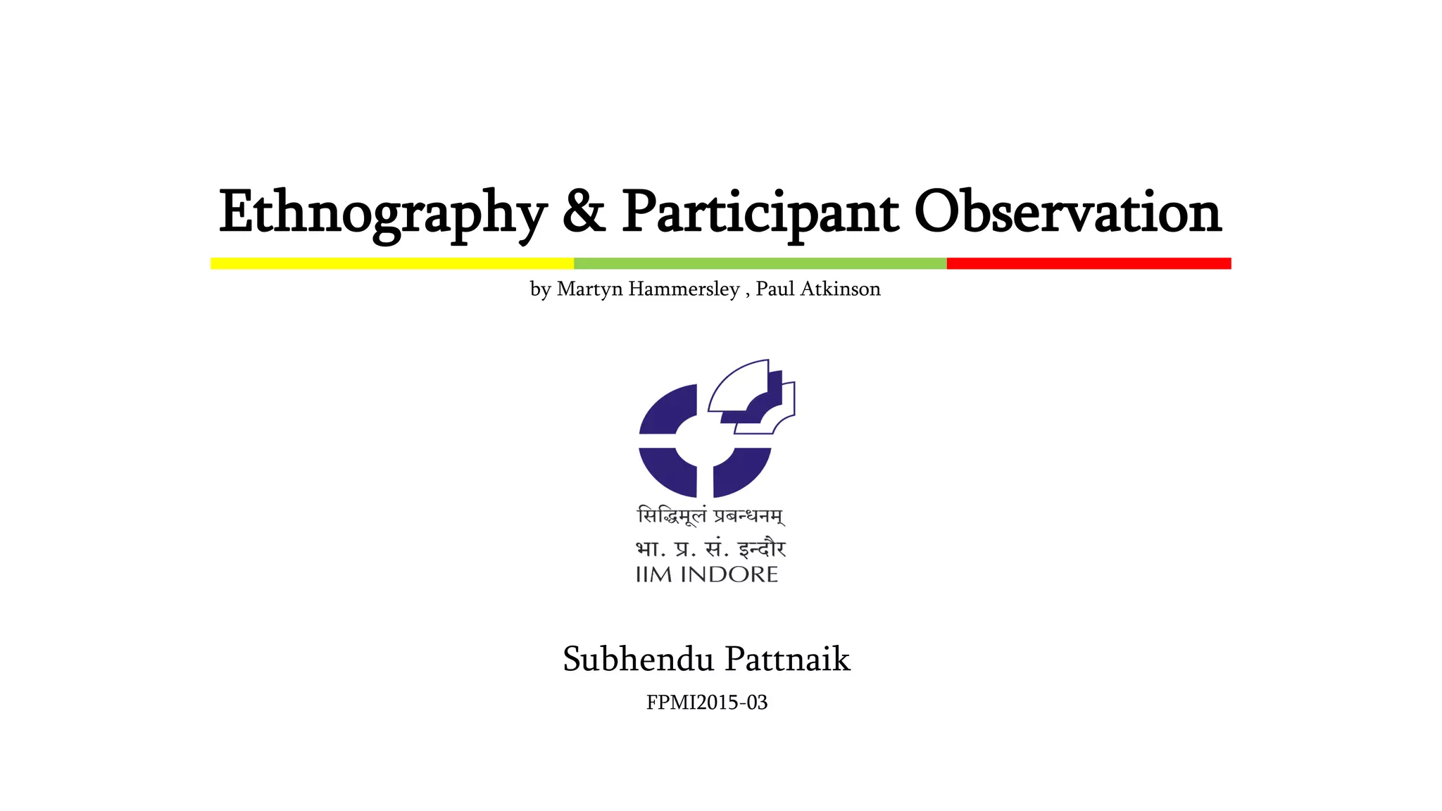 Ethnography & participant behaviour | PDF