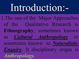 Ethnography research | PPTX