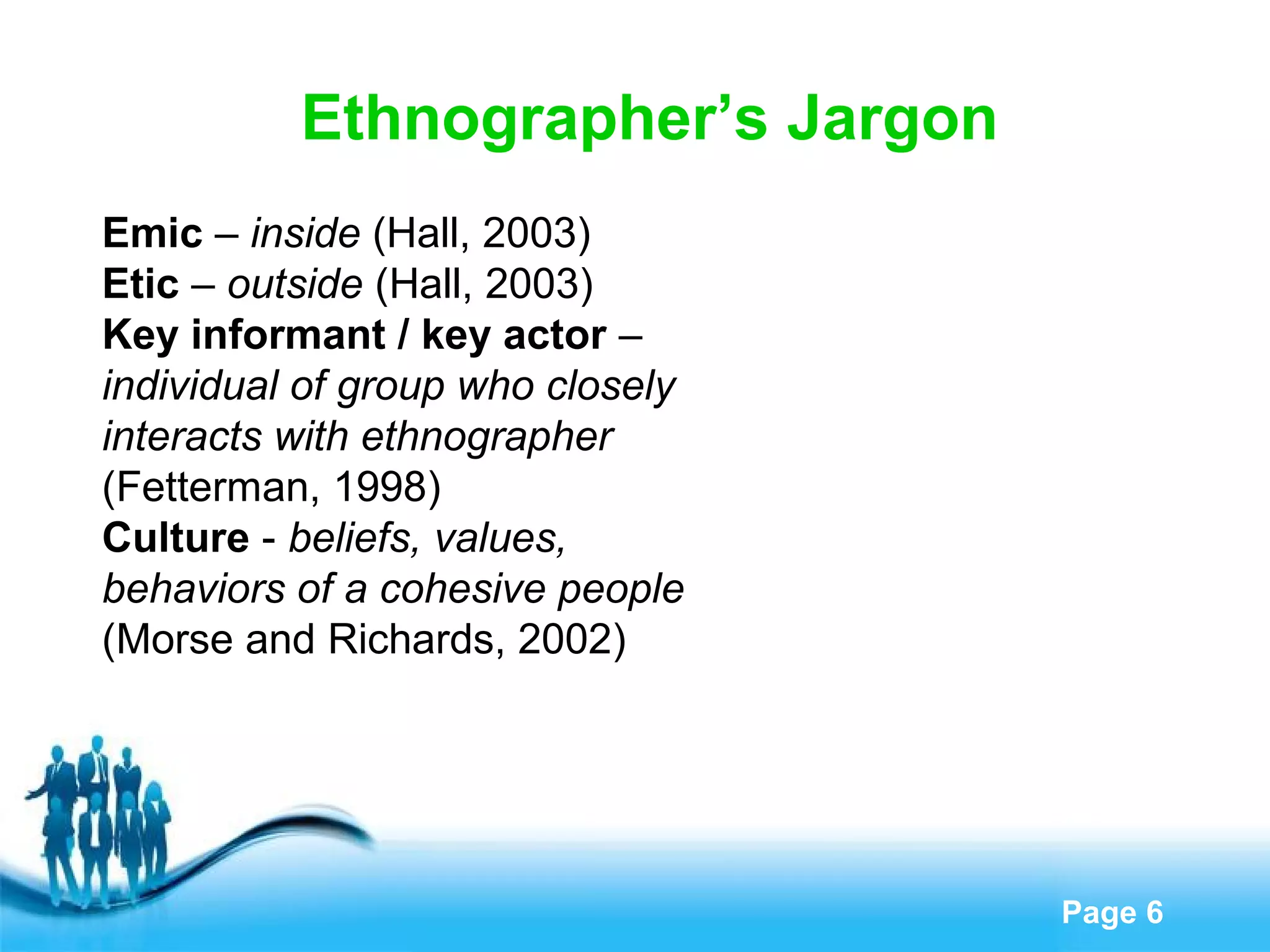 Ethnography research 1 | PPT