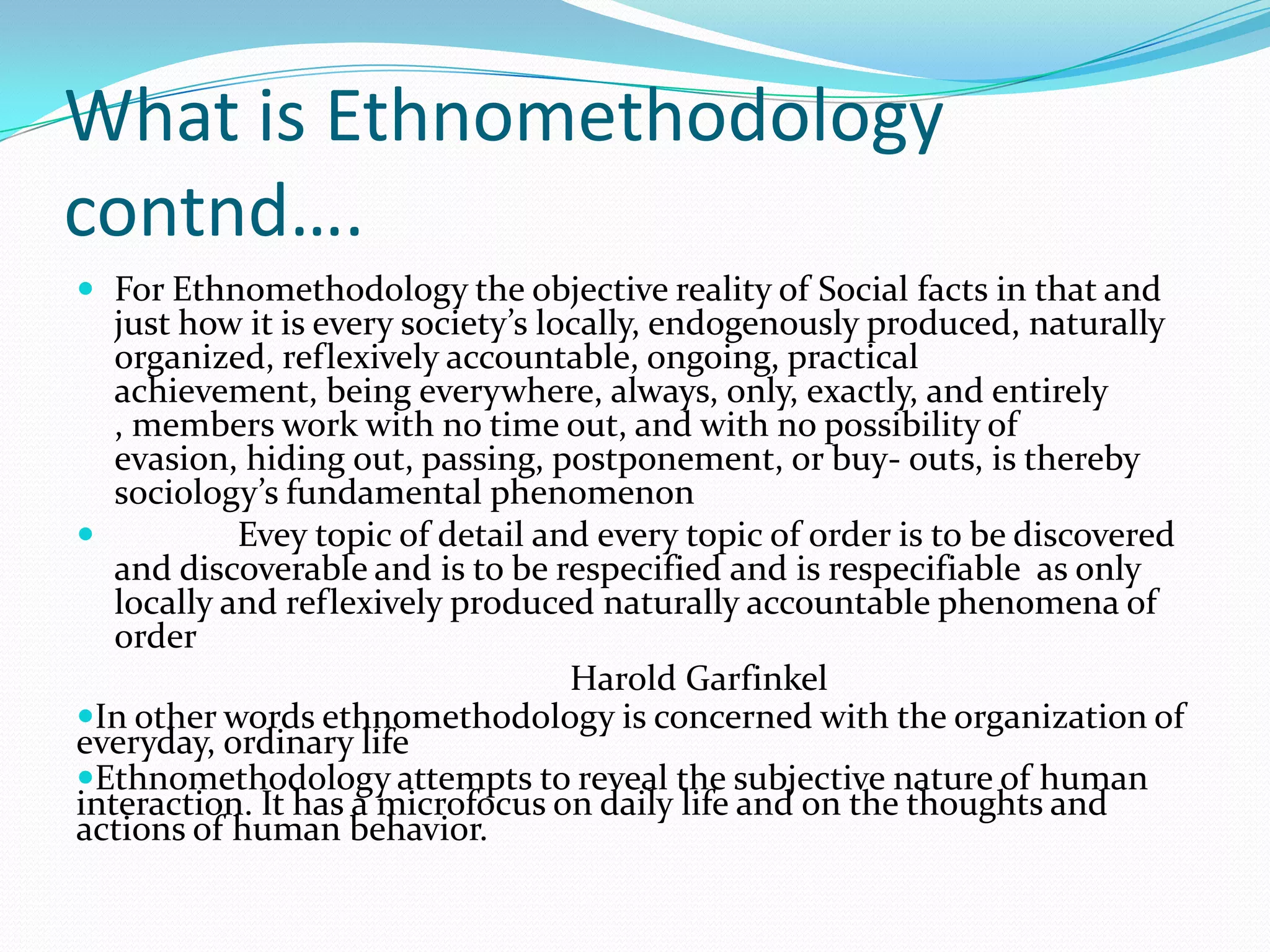 Ethnomethodolgy | PPTX