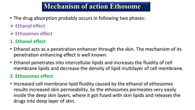 Ethosomes | PPTX | Chemistry | Science