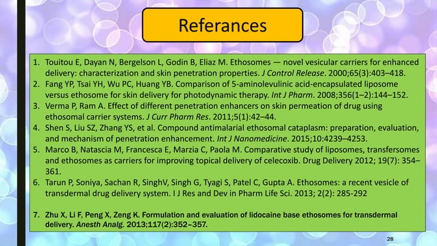 Ethosomes A Noval Drug Delivery System | PPT