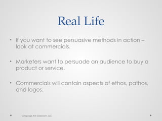 Ethos, Pathos and Logos Lesson with Commercials | PPTX