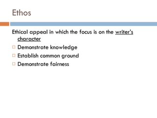 Pathos-Ethos-Logos | PPT | Environment | Science