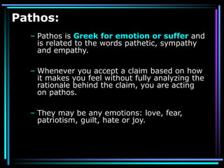 Ethos Pathos Logos - The art of rhetoric | PPT