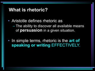 Ethos Pathos Logos - The art of rhetoric | PPT