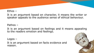 Ethos pathos logos - Aristotle persuasion pillars | PPT