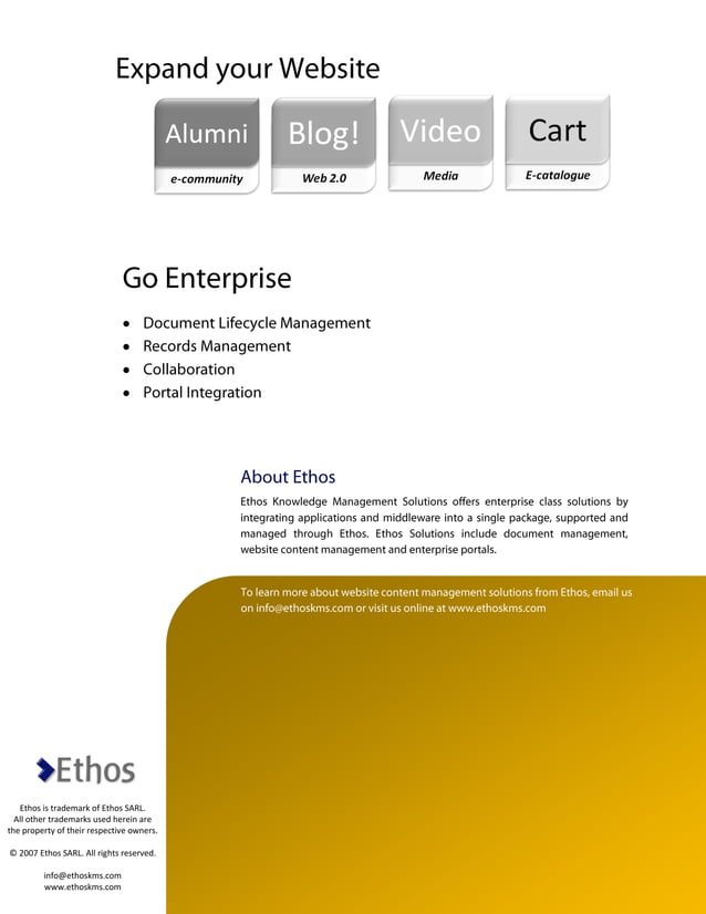 Ethos Wcms Overview J1 | PDF
