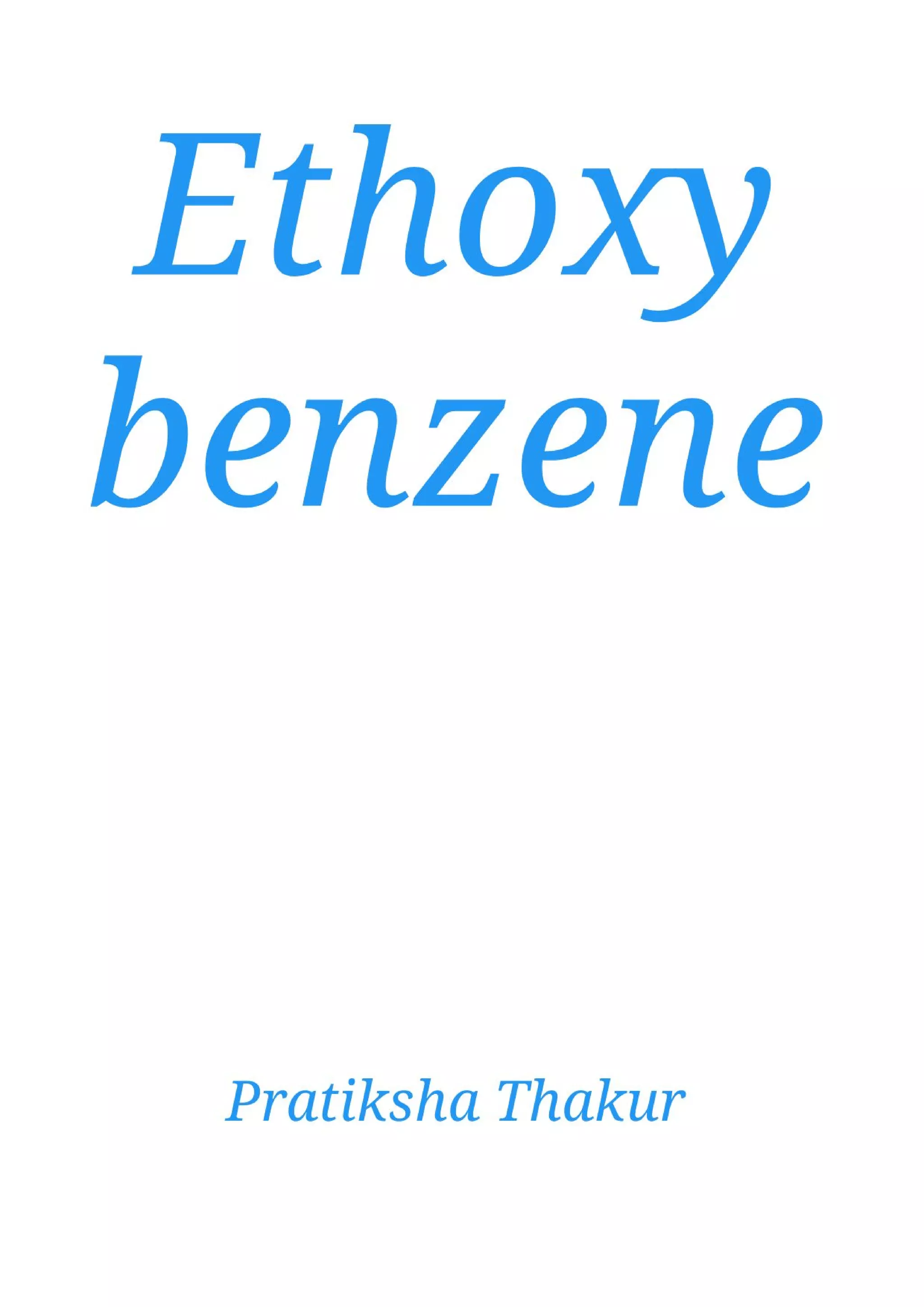 Ethoxy benzene | PDF