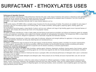 PAT IMPEX ETHOXYLATES & SURFACTANT MANUFACTURER INDIA | PDF