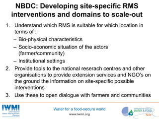 Insights into water and natural resource management for policy ...