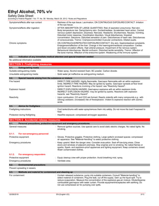 m13 Ethyl alcohol 70% msds sheet | PDF