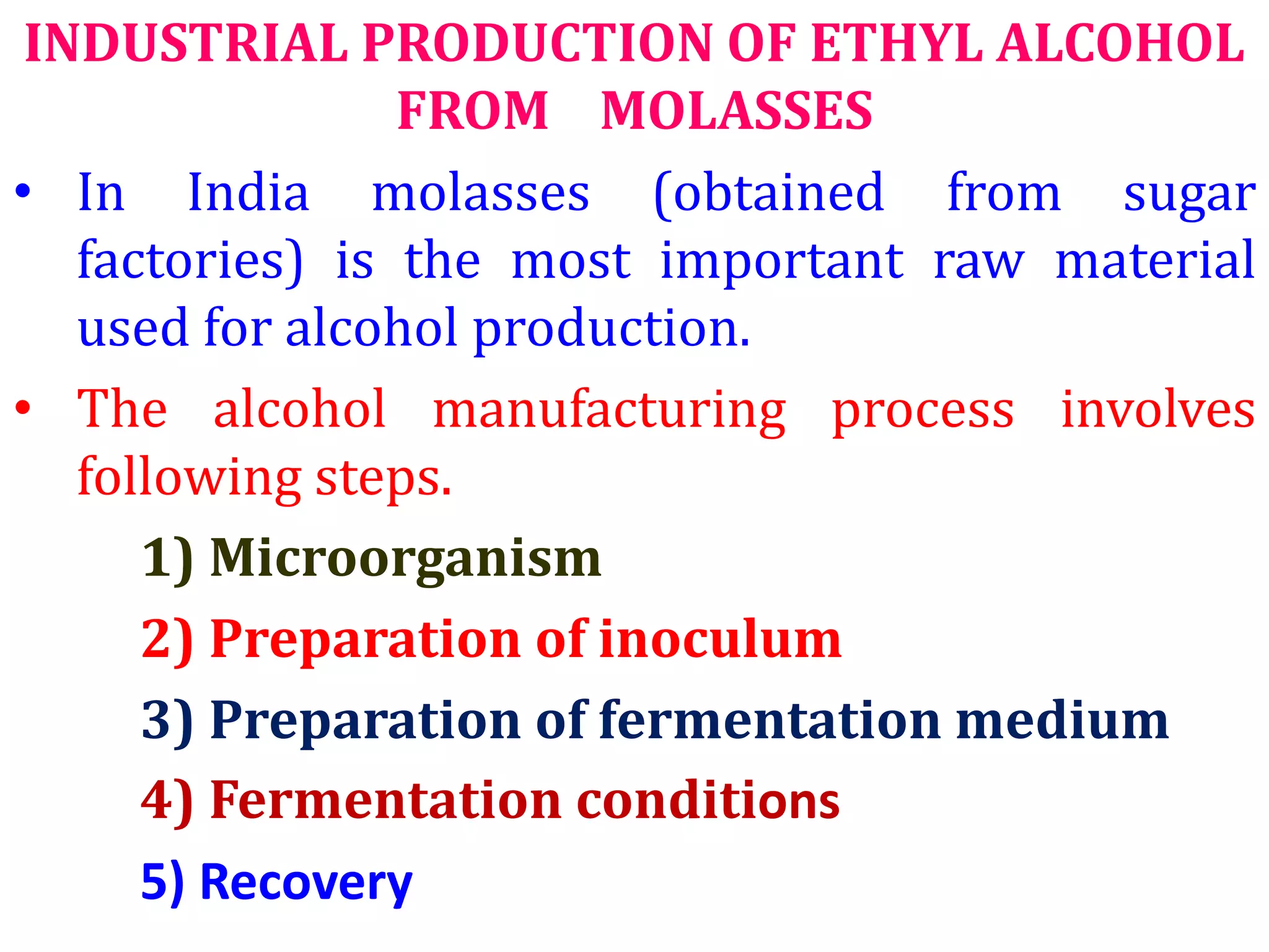 Ethyl alcohol production ppt | PPTX