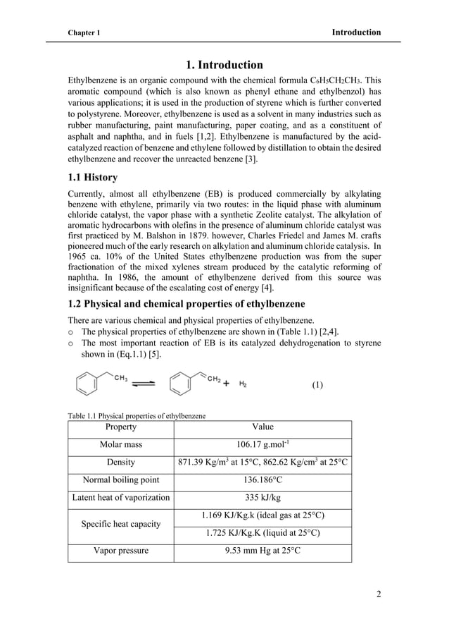 Ethylbenzene capstone project senior project_chemical engineering_port ...