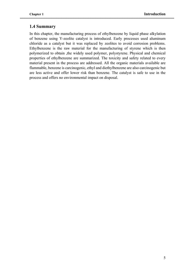 Ethylbenzene capstone project senior project_chemical engineering_port ...