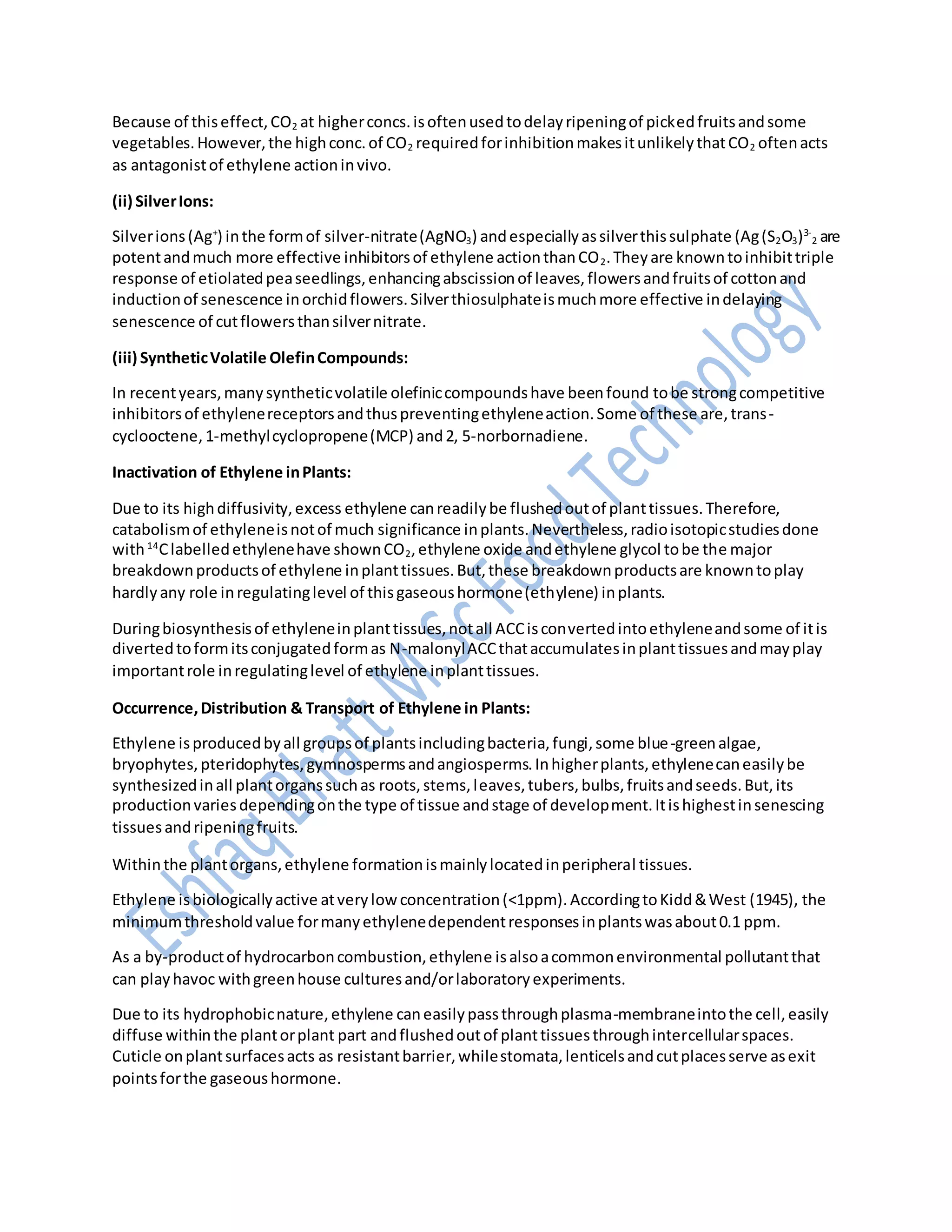 Ethylene biosynthesis in plants by eshfaq bhatt | DOCX