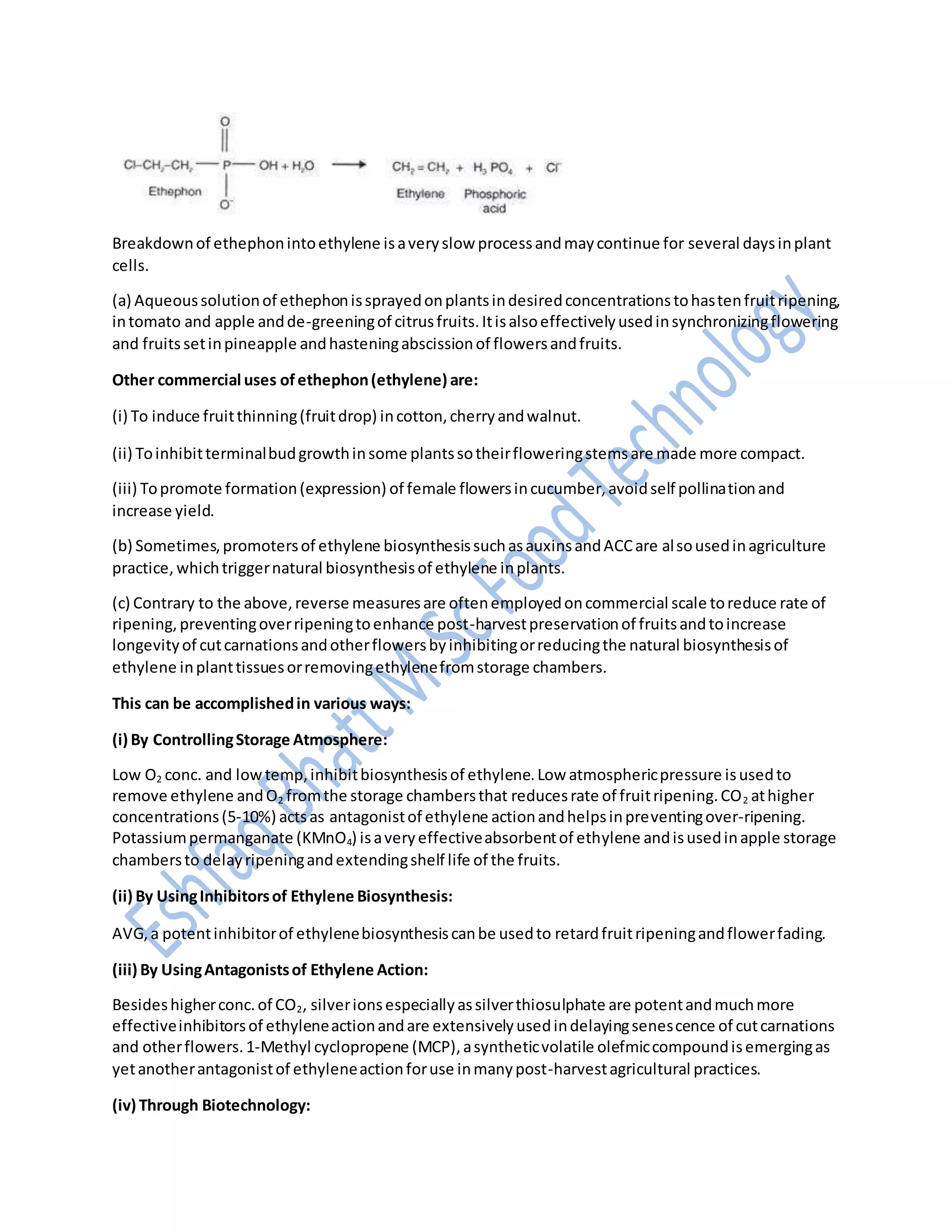 Ethylene biosynthesis in plants by eshfaq bhatt | DOCX