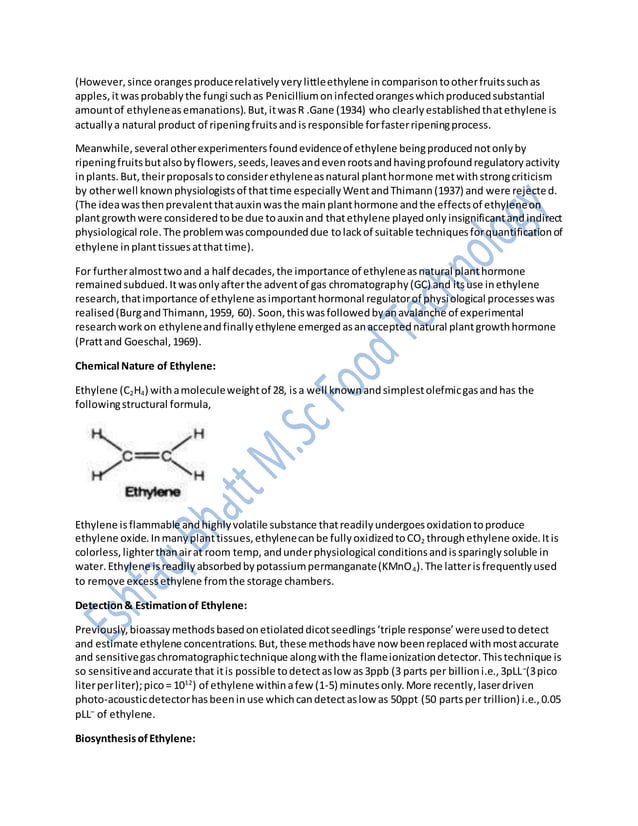 Ethylene biosynthesis in plants by eshfaq bhatt | DOCX | Agriculture ...