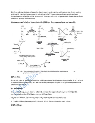 Ethylene biosynthesis in plants by eshfaq bhatt | DOCX