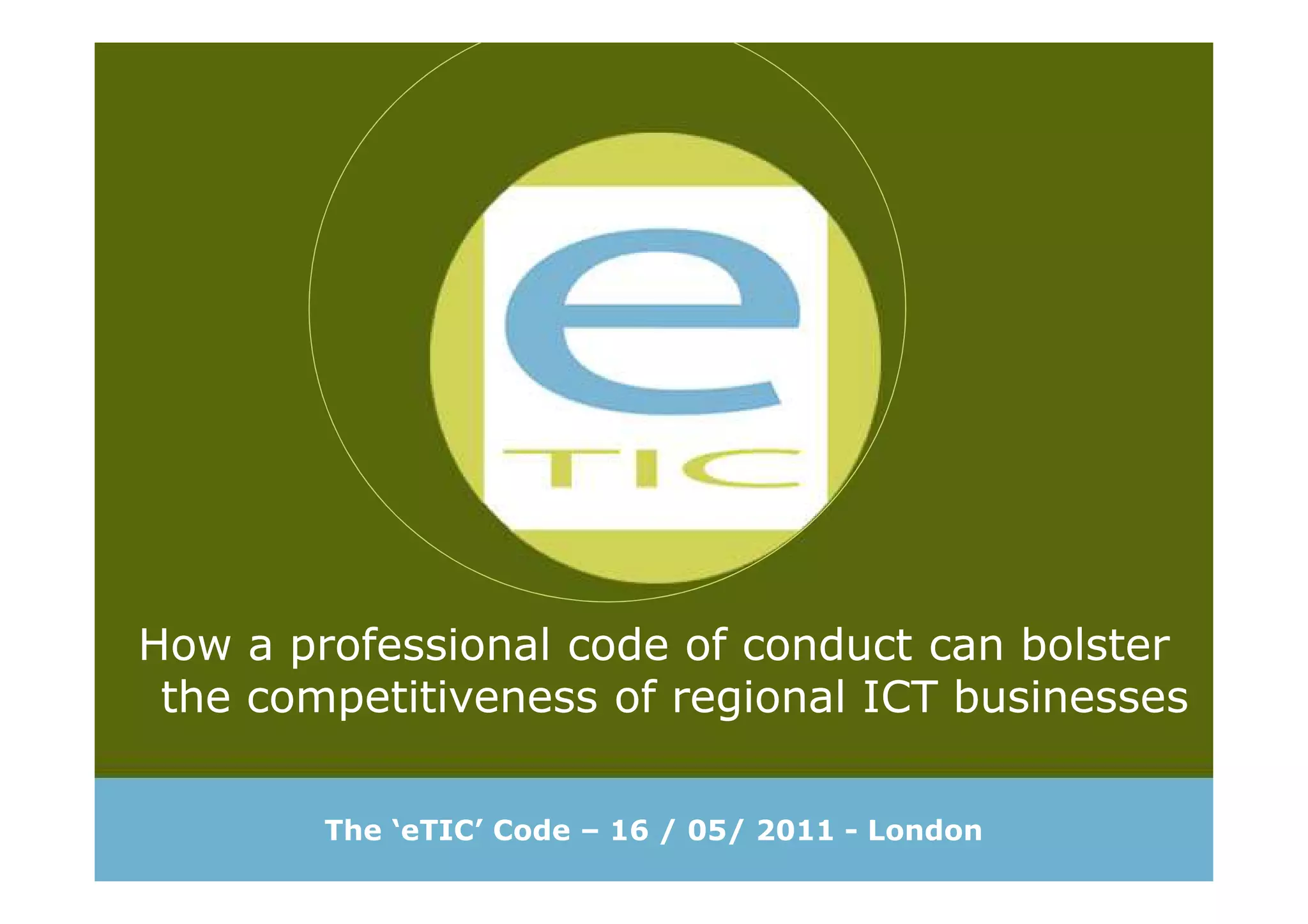 eTIC code of conduct - english presentation | PDF | IT and Internet ...