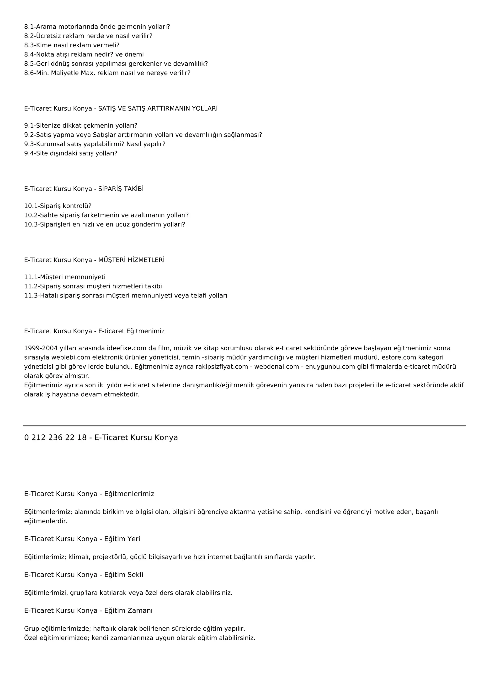 Eticaret kursu-konya | PDF