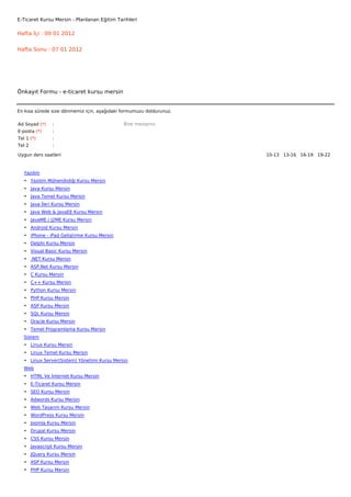 Eticaret kursu-mersin | PDF