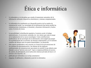 Ética informática | PPTX