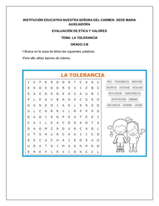 Etica y valores la tolerancia | DOCX