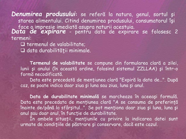 Etichetarea produselor alimentare | PPT