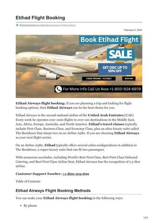 Etihad Flight Booking | PDF