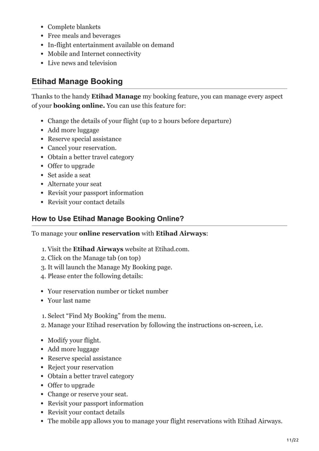 Etihad Flight Booking | PDF