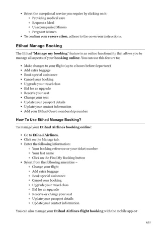 Etihad Flight Booking | PDF
