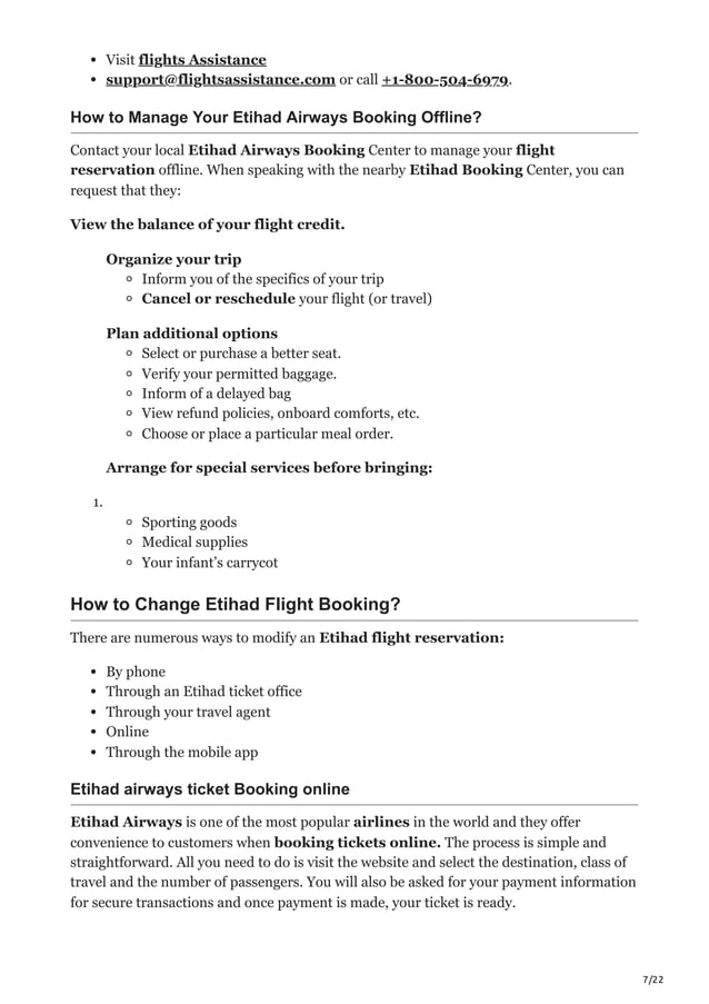 Etihad Flight Booking | PDF