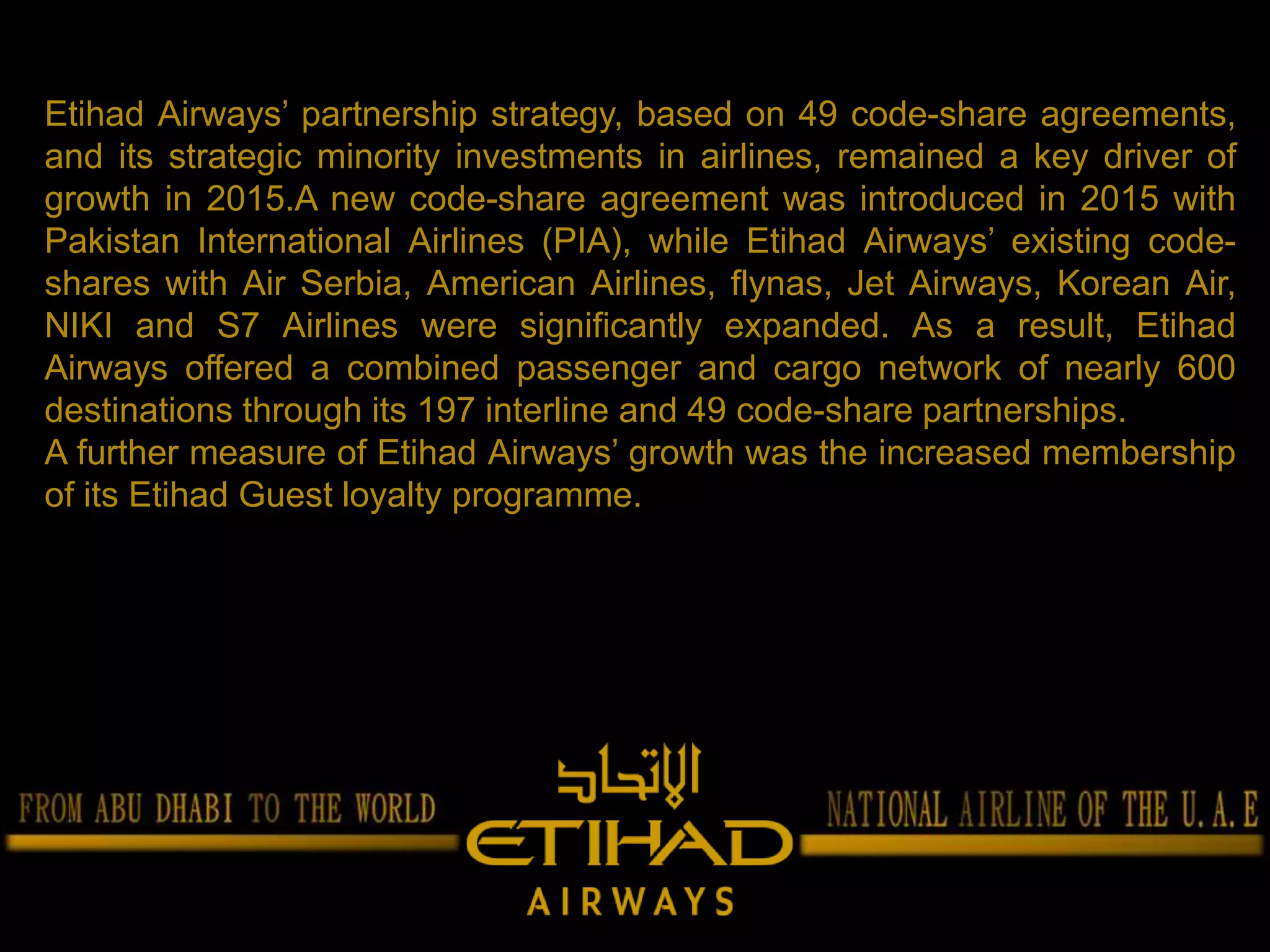 Rapid growth in Etihad airline | PPSX | Air Travel | Travel Type