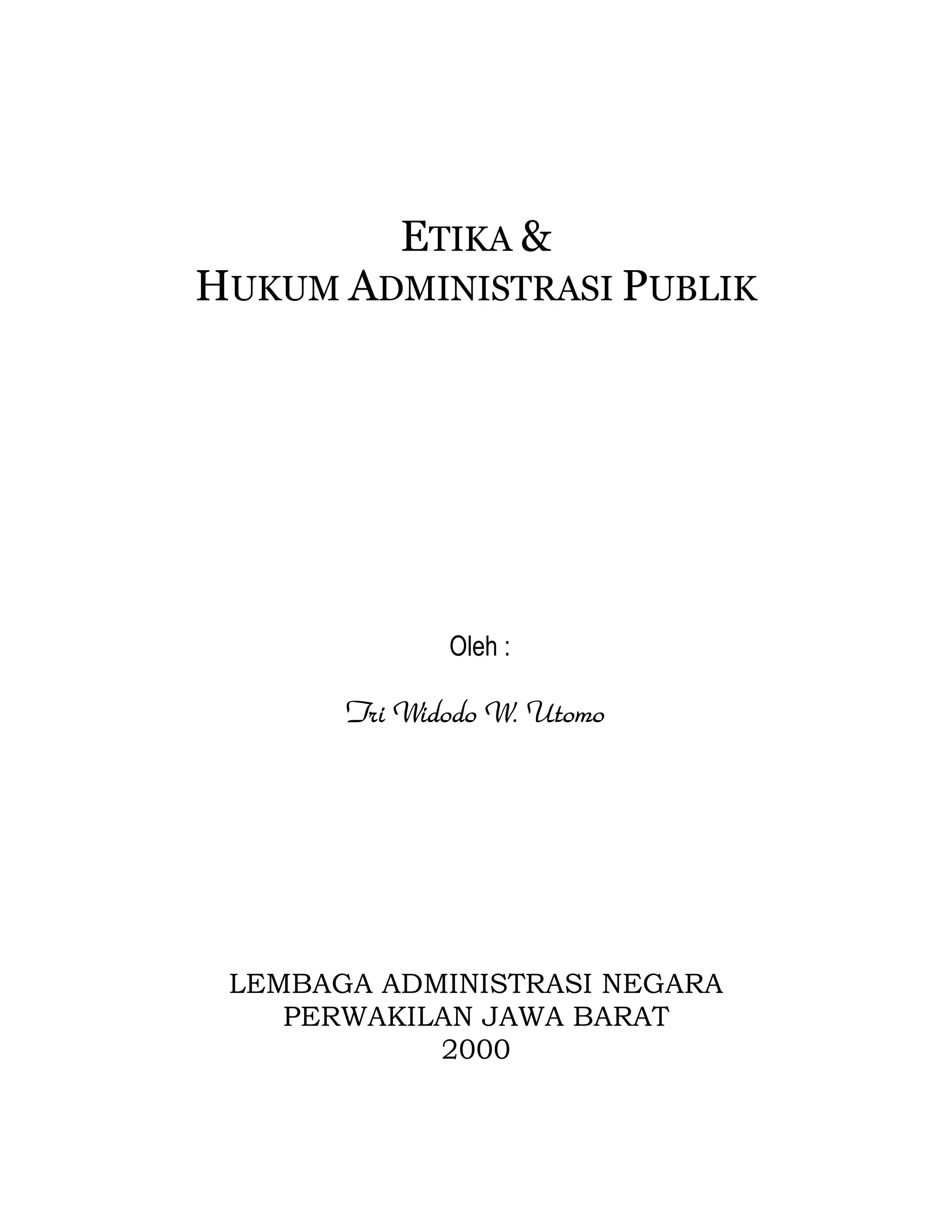 Etika dan Hukum Administrasi Publik | PDF