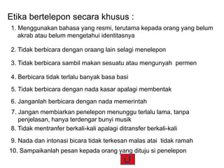 Etika bertelepon | PPTX