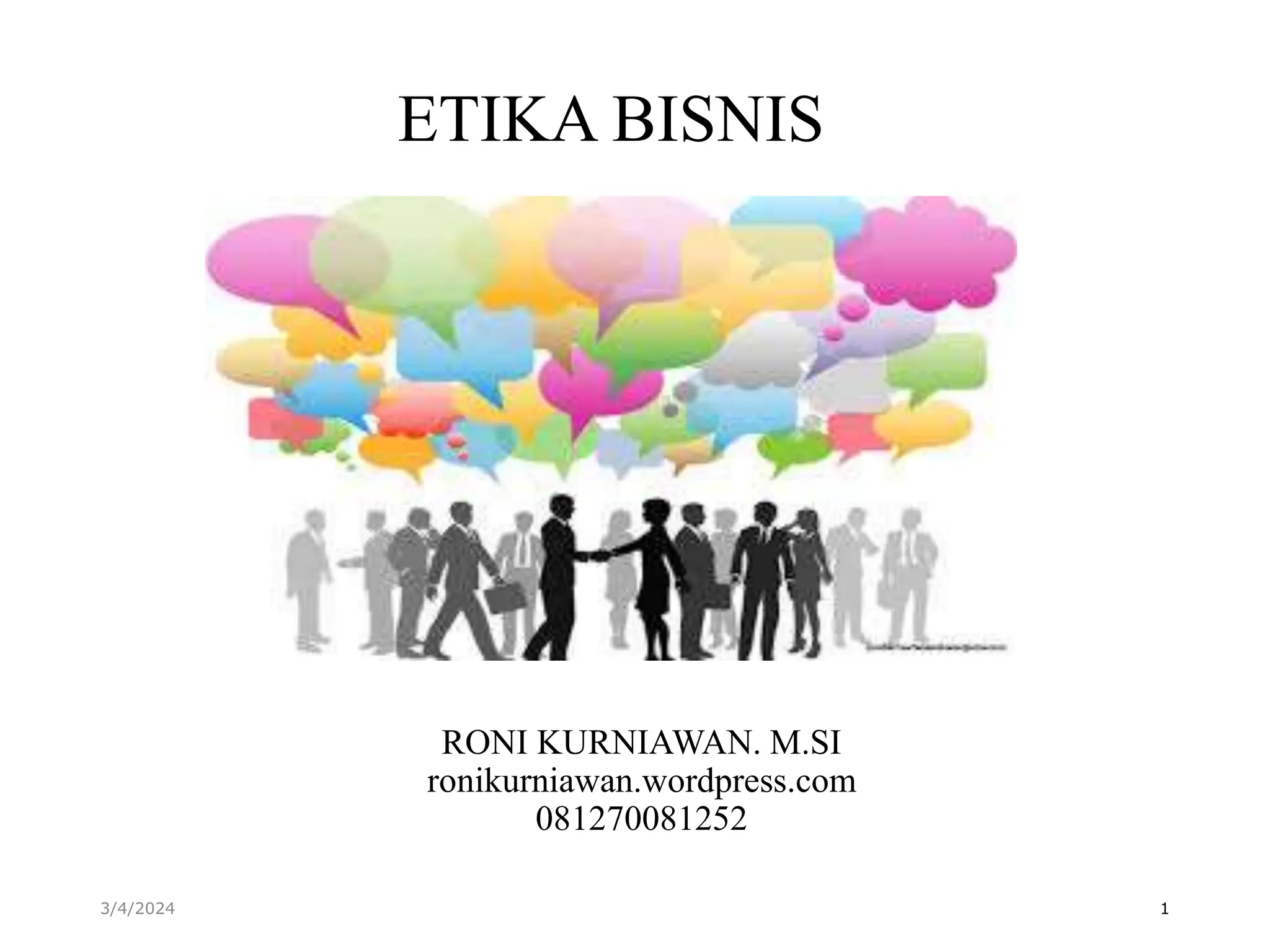 etika bisnis untuk kuliah presentasi individu | PPT
