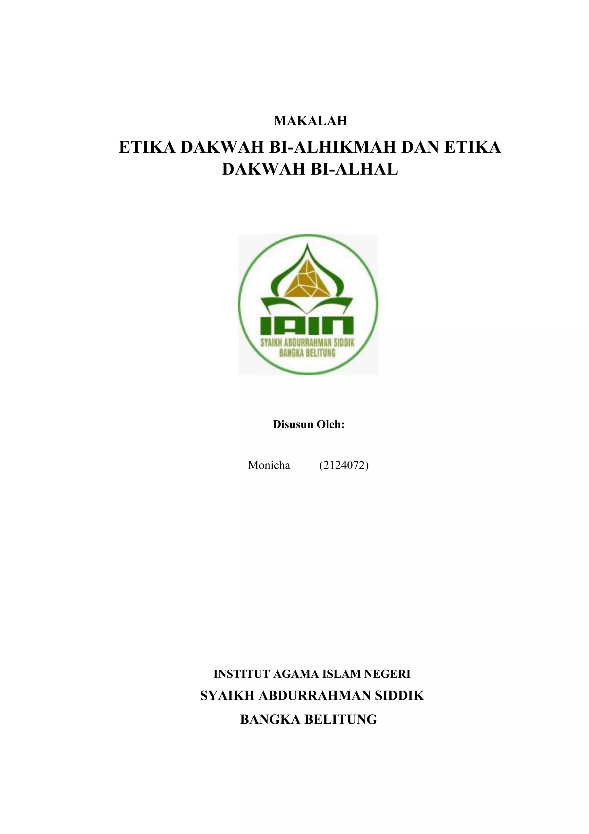 ETIKA DAKWAH BI-ALHIKMAH DAN ETIKA DAKWAH BI-ALHAL_baru.docx