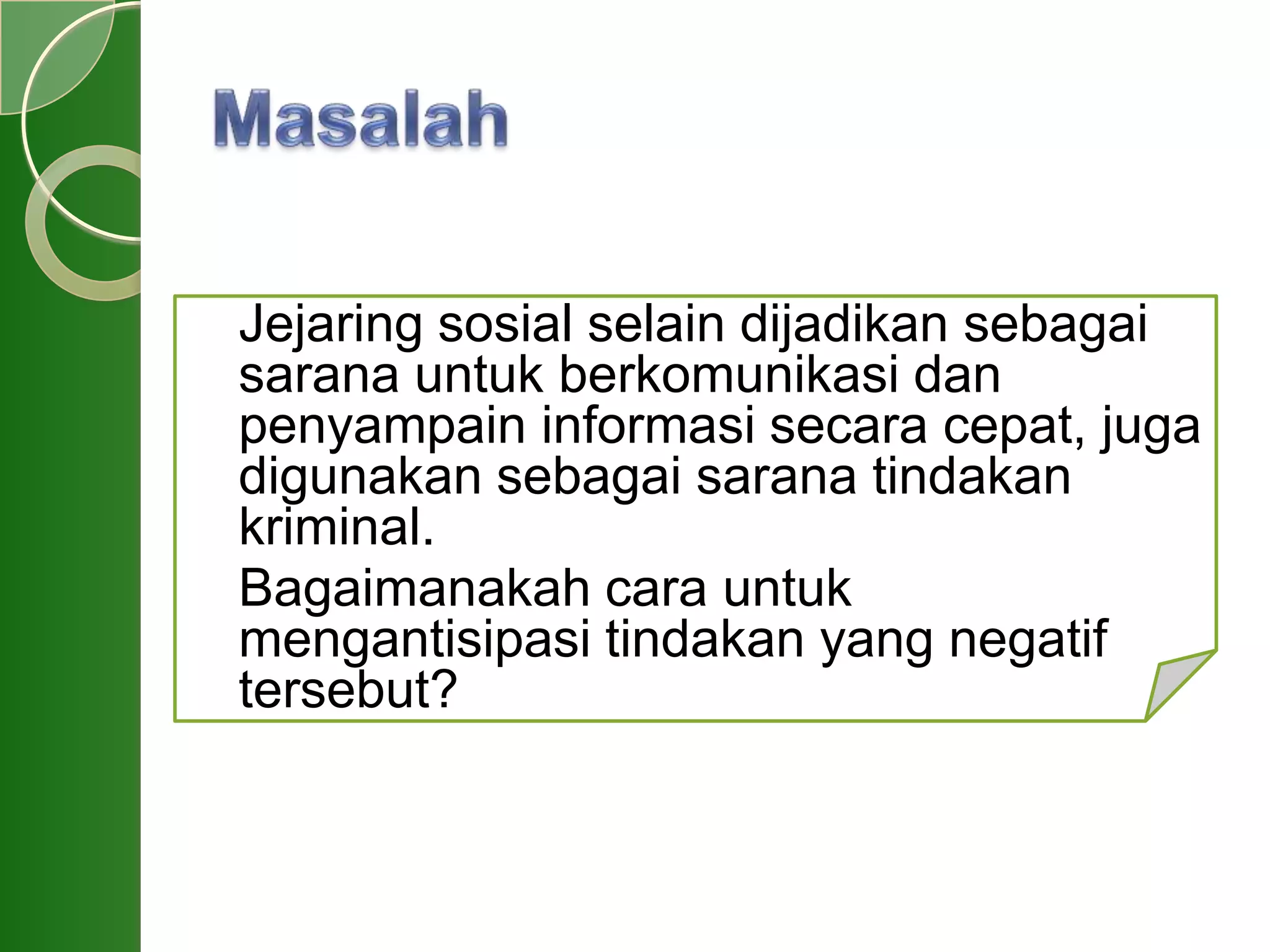 Etika dalam menggunakan jejaring sosial | PPTX