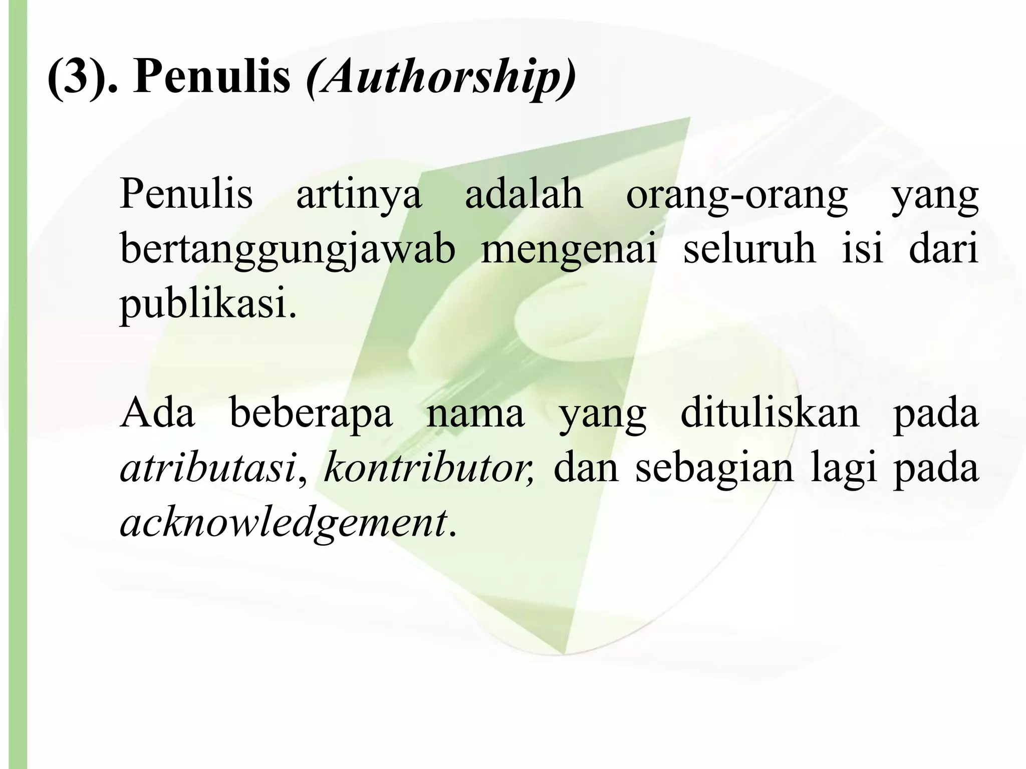 Etika dalam penulisan | PPTX